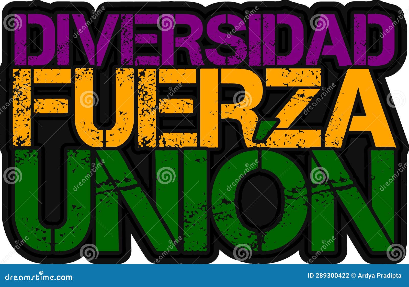 Diversity Strength Unity Lettering Vector Art Stock Vector ...