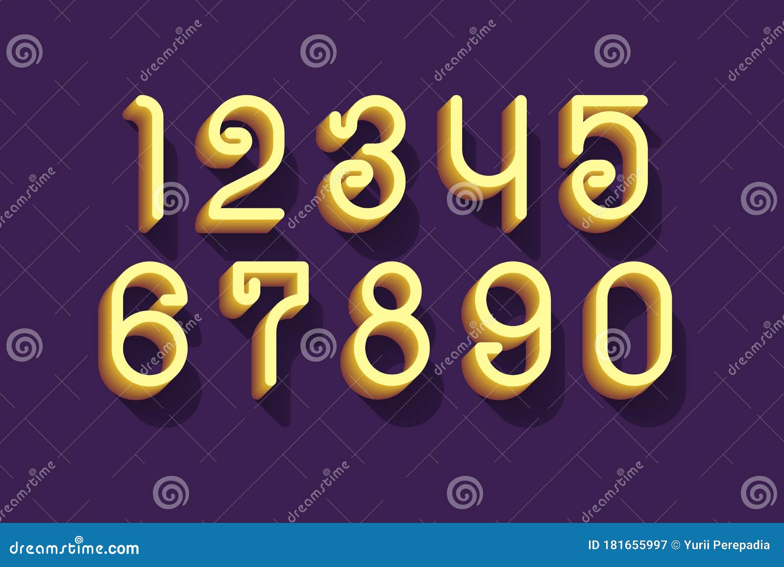 Artistic Vector Numbers in 3d Urban Style Stock Vector - Illustration ...