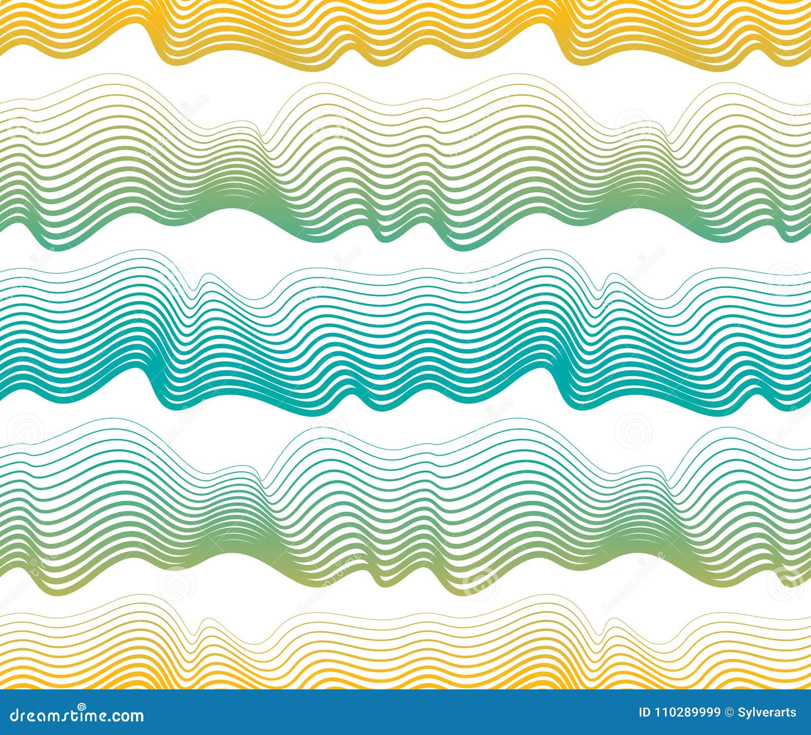 Artistic Vector Seamless Pattern with Stylized Multicolored Wave Stock ...