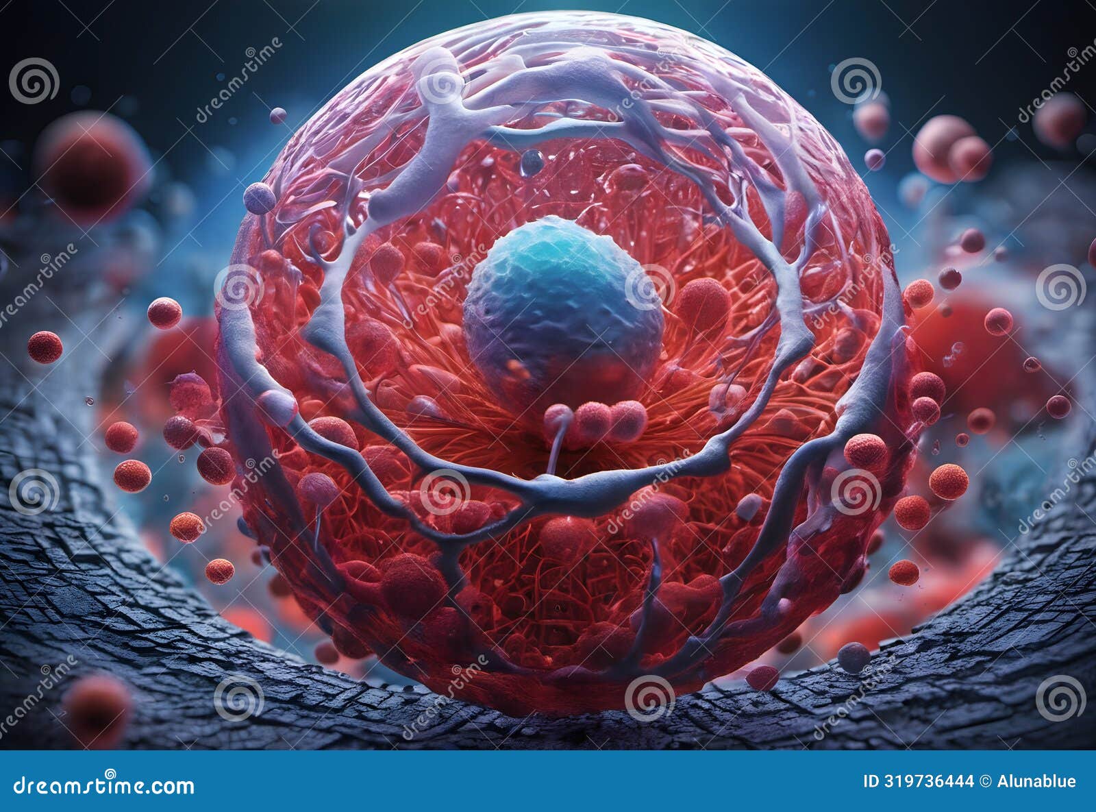 Artistic Visualization of a Cell with Detailed Structures Stock ...