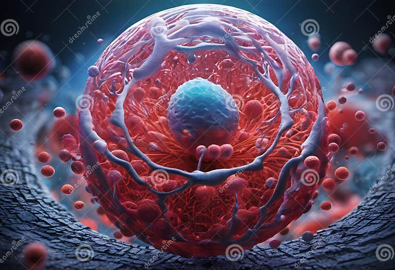 Artistic Visualization of a Cell with Detailed Structures Stock ...