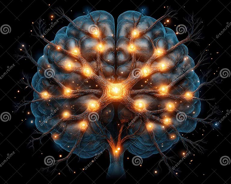Artistic Visualization Glowing Brain Design Showcases Artistic Neurons ... Artistic Visualization Glowing Brain Design Showcases Artistic Neurons ...