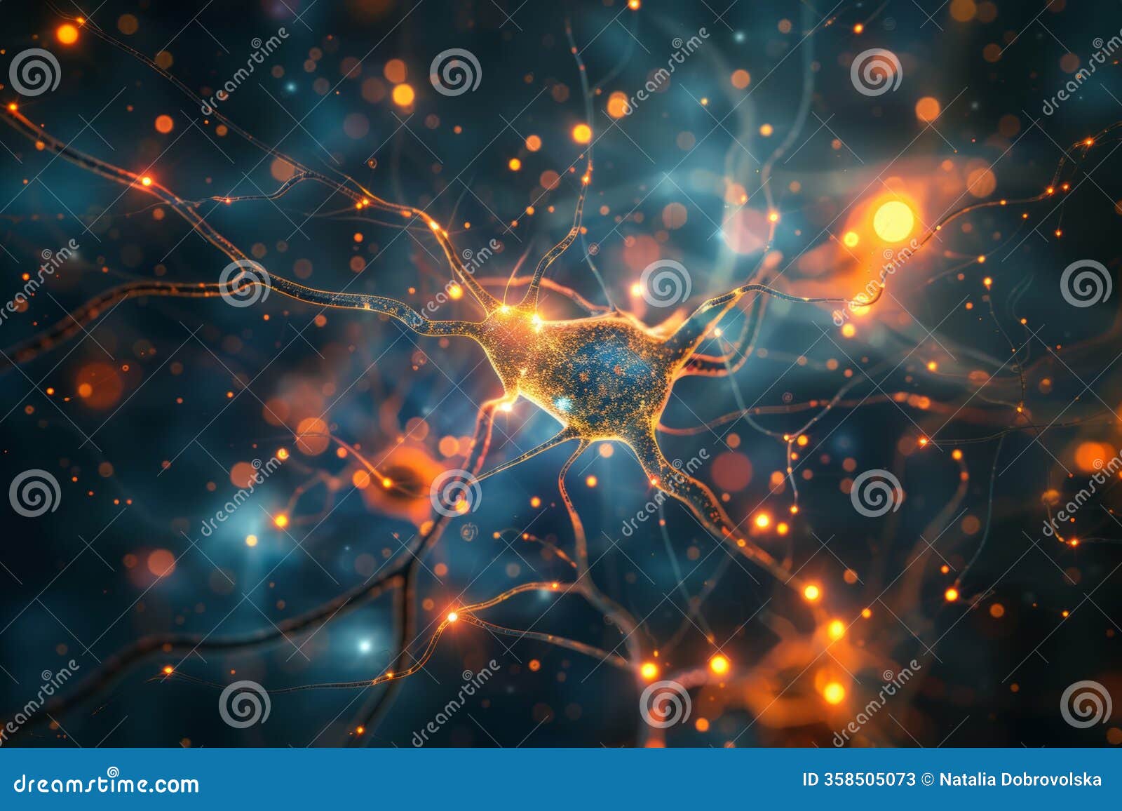 Artistic Visualization Glowing Brain Design Showcases Artistic Neurons ...