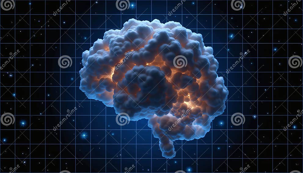 Cosmic Brain in Neural Space Stock Image - Image of brain, cloud: 344267623