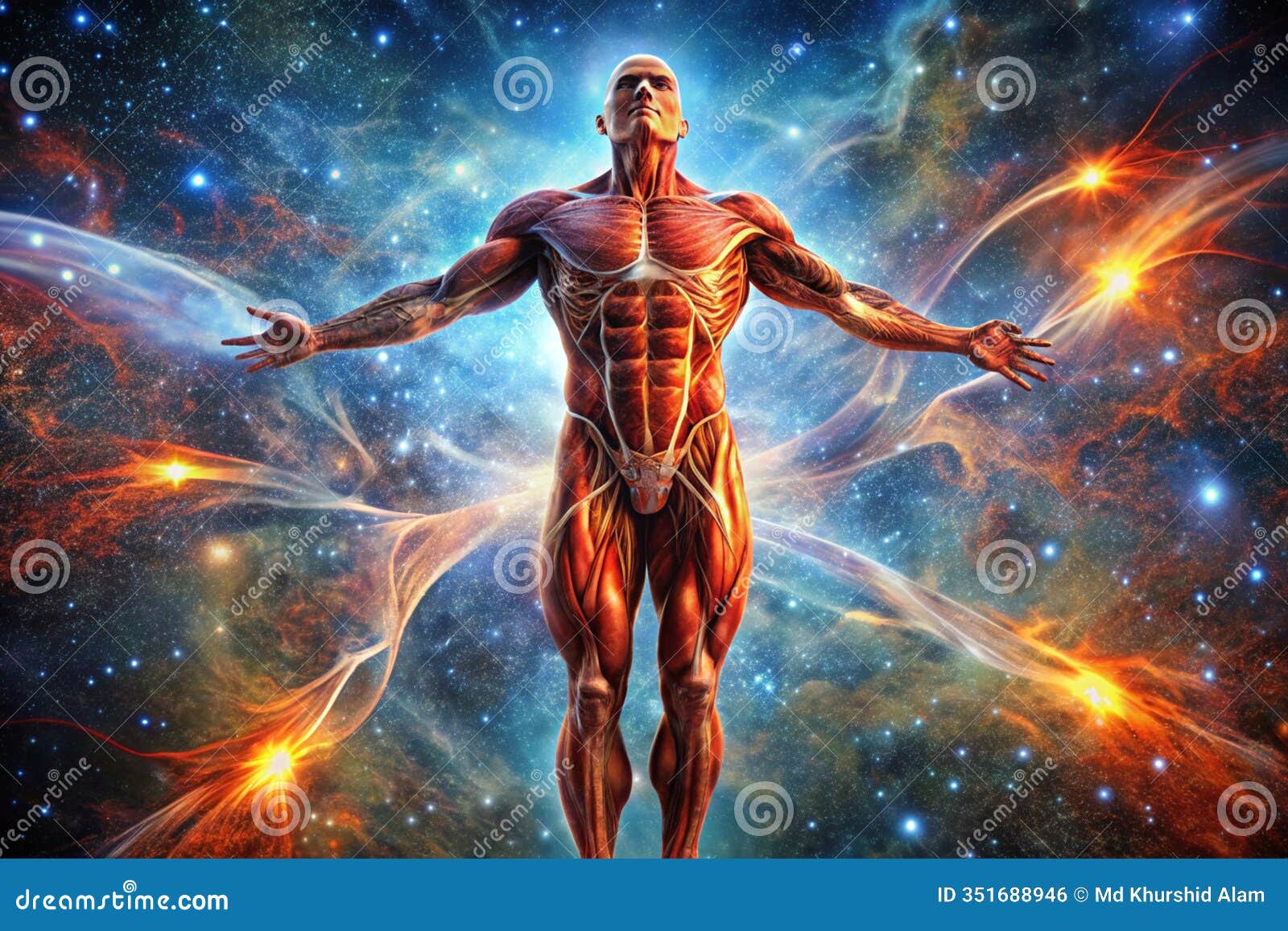 Artistic Visualization of Muscle Structure and Cosmic Power in a Human ...