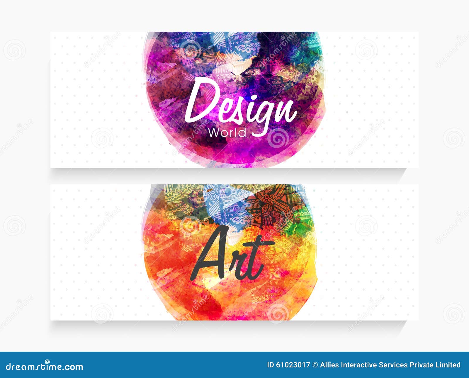 Artistic Website Header or Banner Set. Stock Illustration ...