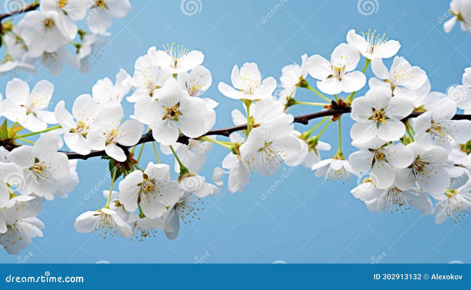 Artistic White Cherry Blossom in Spring Wallpaper AI Generated Stock ...