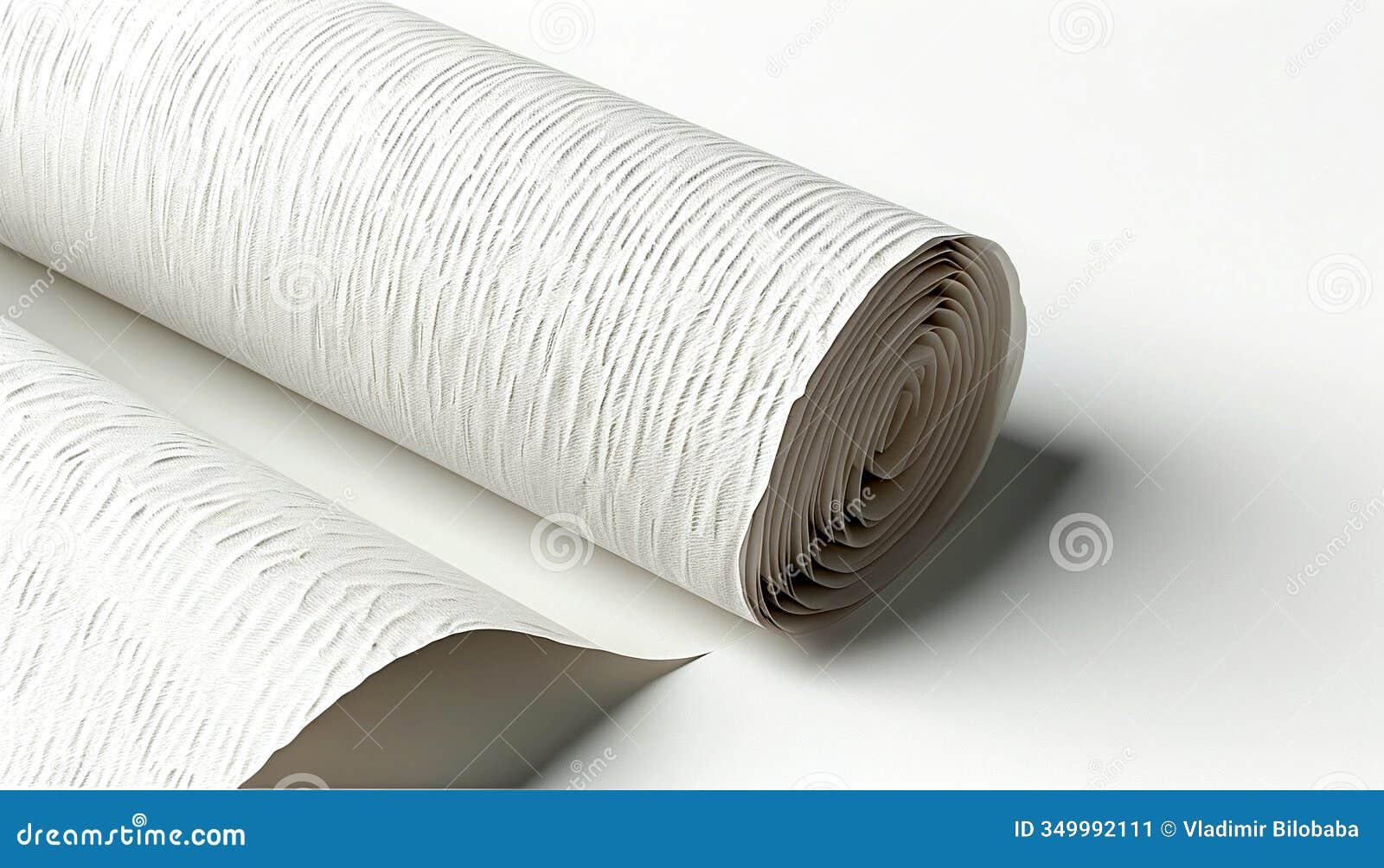 Artistic White Textured Wallpaper Rolled on a Smooth Surface for ...
