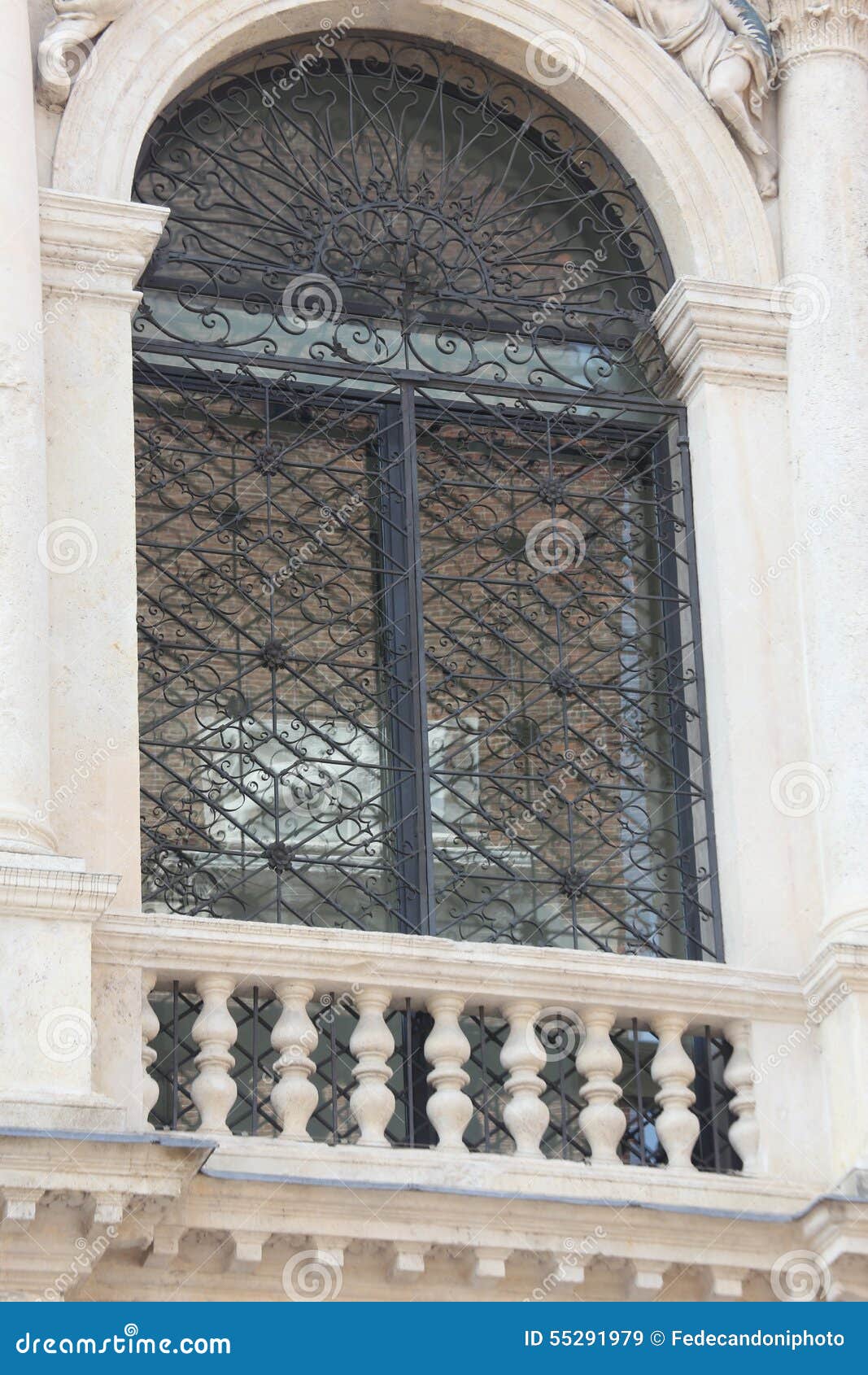 Artistic Window in an Ancient Palace in Italy Stock Image - Image of ...
