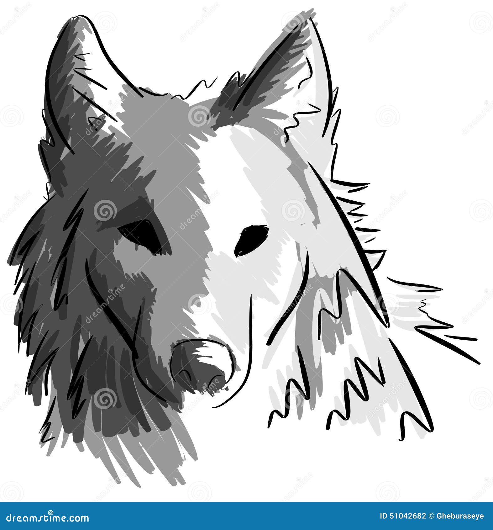 Artistic Wolf Face Isolated Stock Vector - Illustration of colour ...