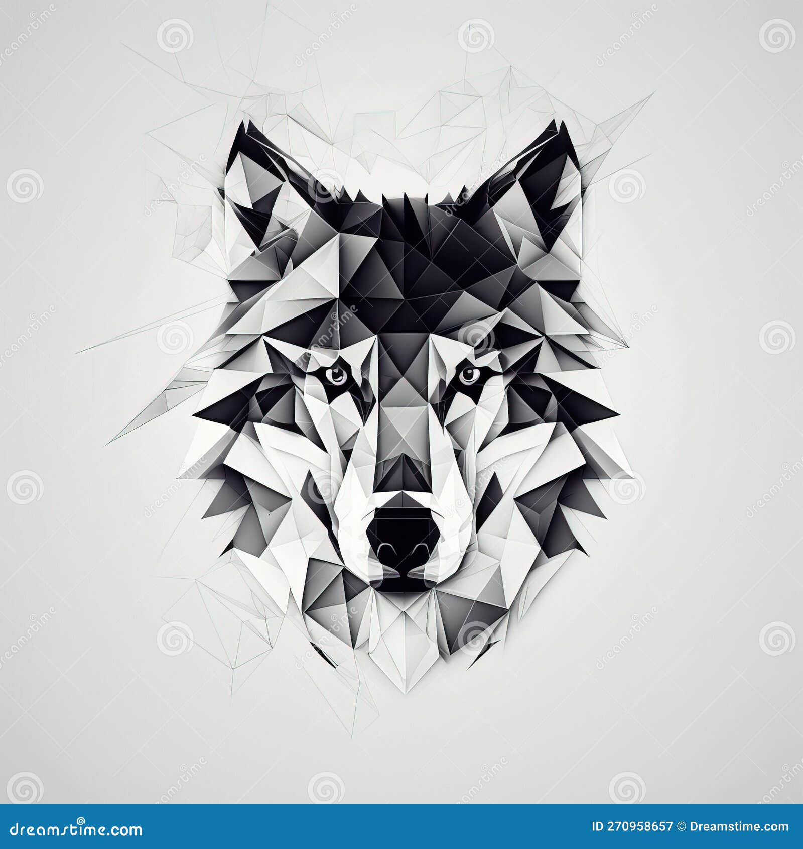 Artistic Wolf Head Drawing, Beautiful Abstract Wolf. Generative Ai ...