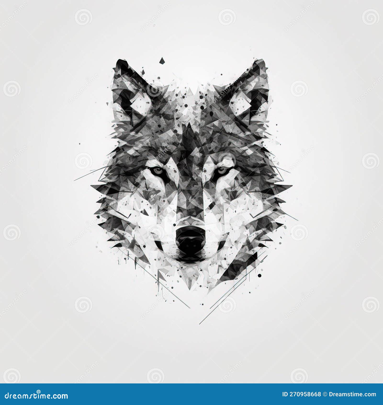 Artistic Wolf Head Drawing, Beautiful Abstract Wolf. Generative Ai ...