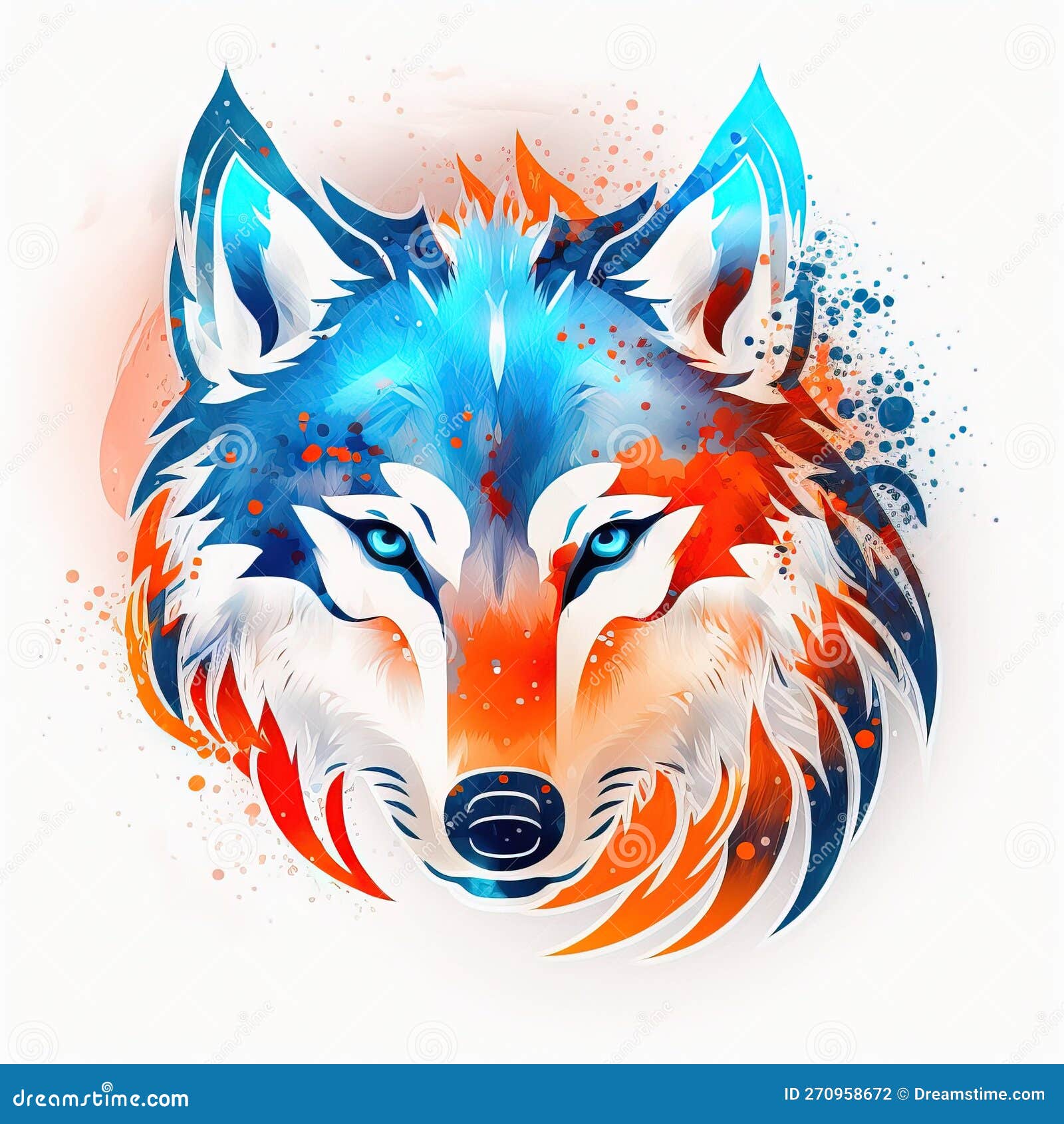Artistic Wolf Head Drawing, Beautiful Abstract Wolf. Generative Ai ...