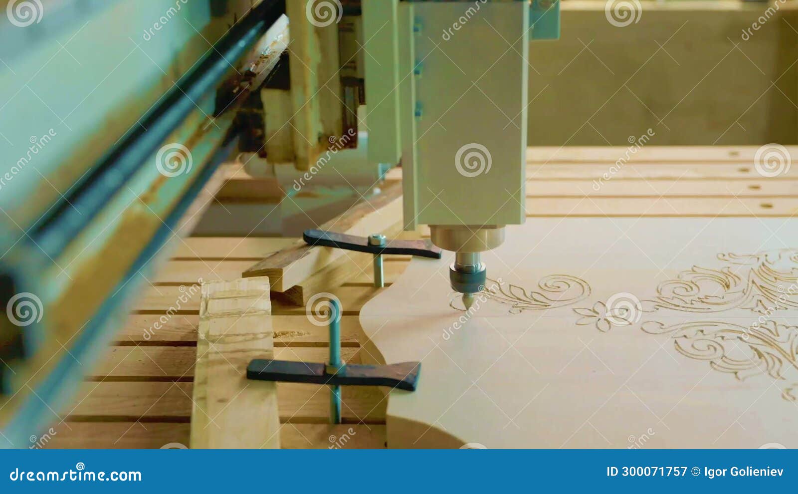 Artistic Wood Processing, Computer-controlled Precision Stock Image ...