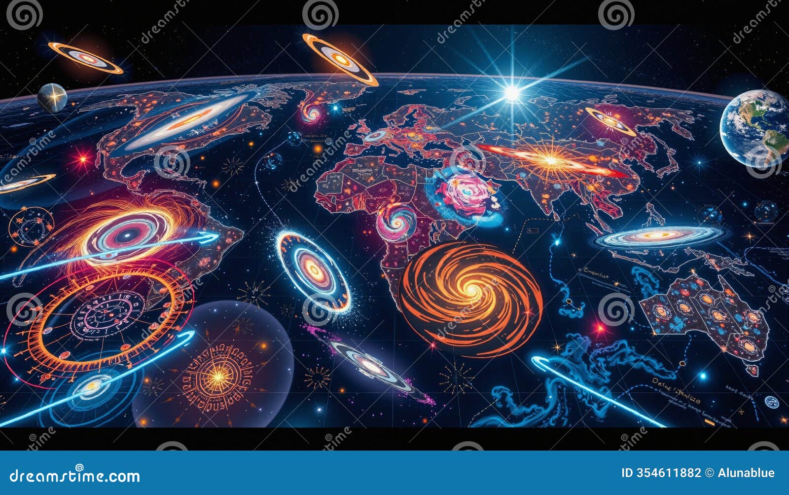 Cosmic Atlas of Earth S Dreams Stock Photo - Image of science ...