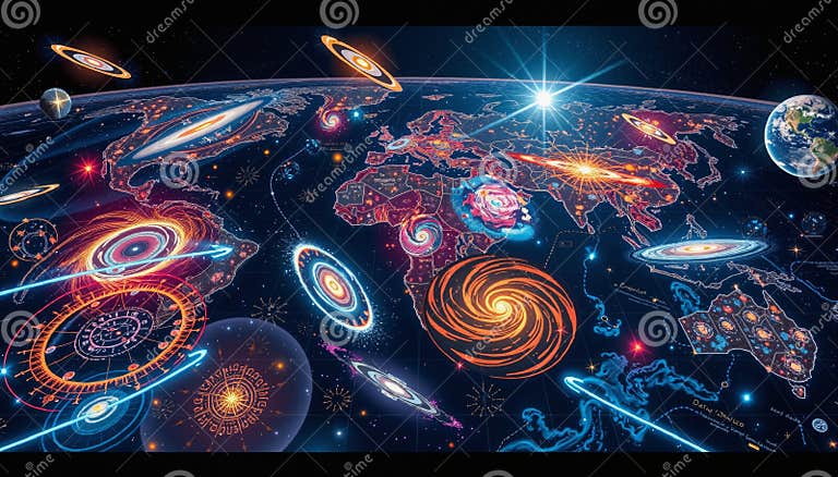 Cosmic Atlas of Earth S Dreams Stock Photo - Image of science ...
