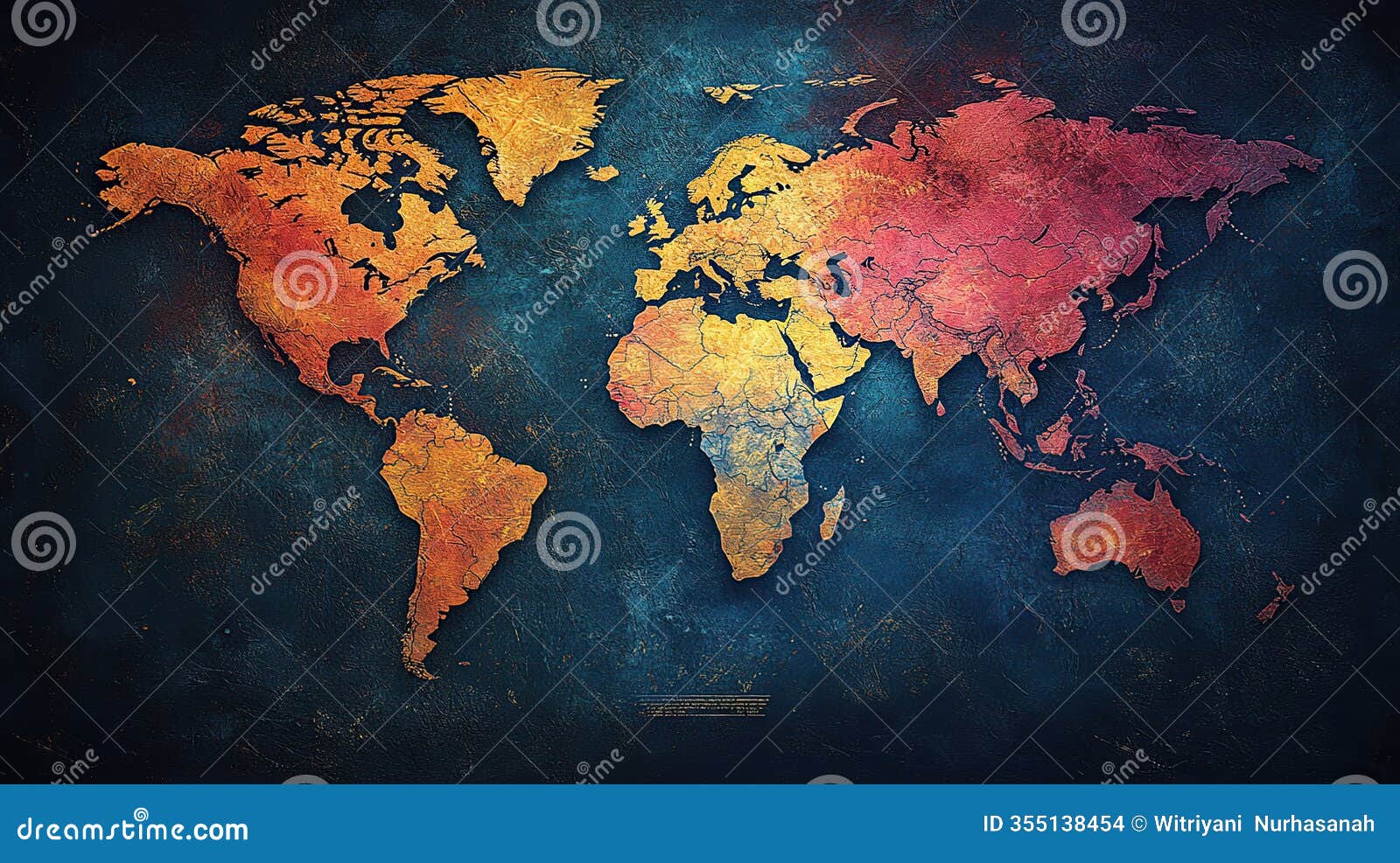 Artistic World Map Illustration With Ocean Currents Royalty-Free ...