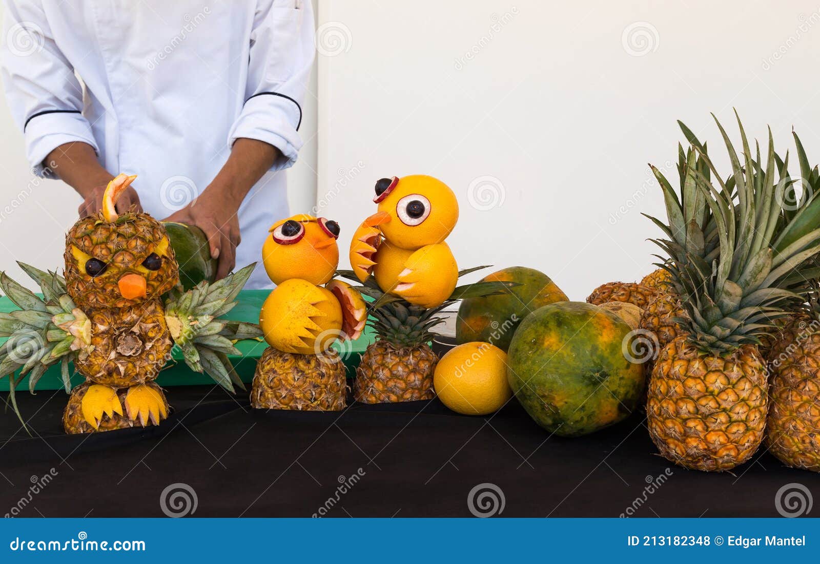 Artistically Carved Fruits and Vegetables Stock Photo - Image of fruit ...