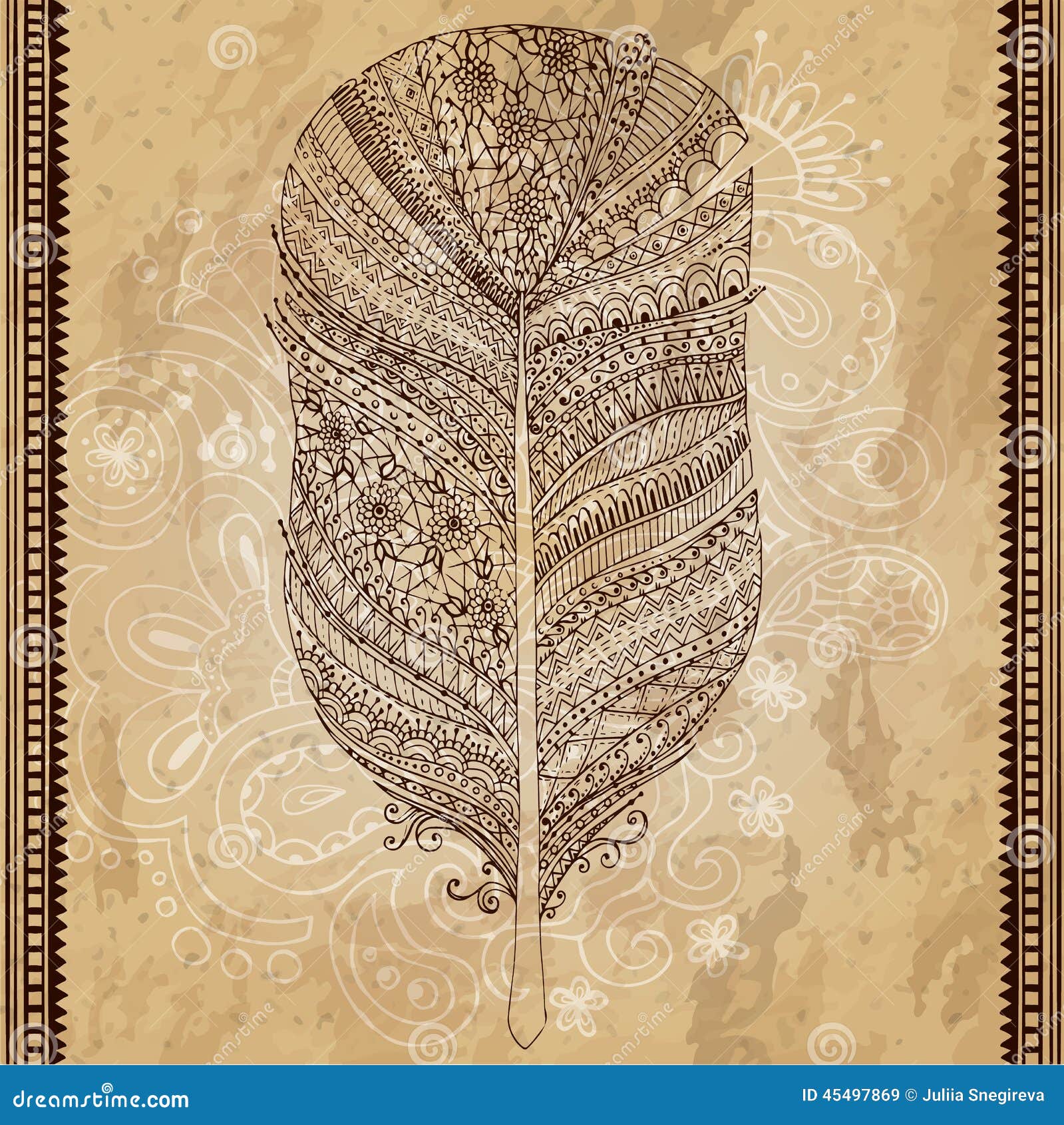 Artisticamente Disegnato, Stilizzato, Vector Tribale Illustrazione ...