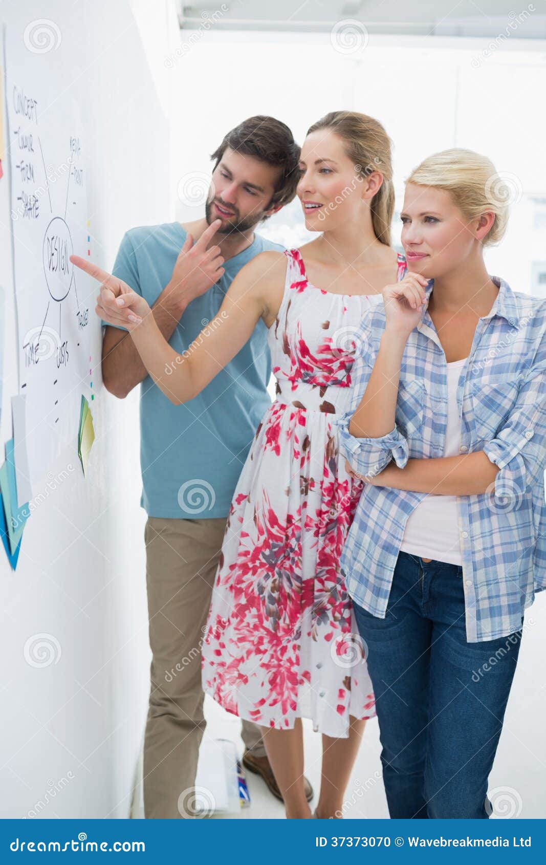 Artists in Discussion in Front of Whiteboard Stock Photo - Image of ...