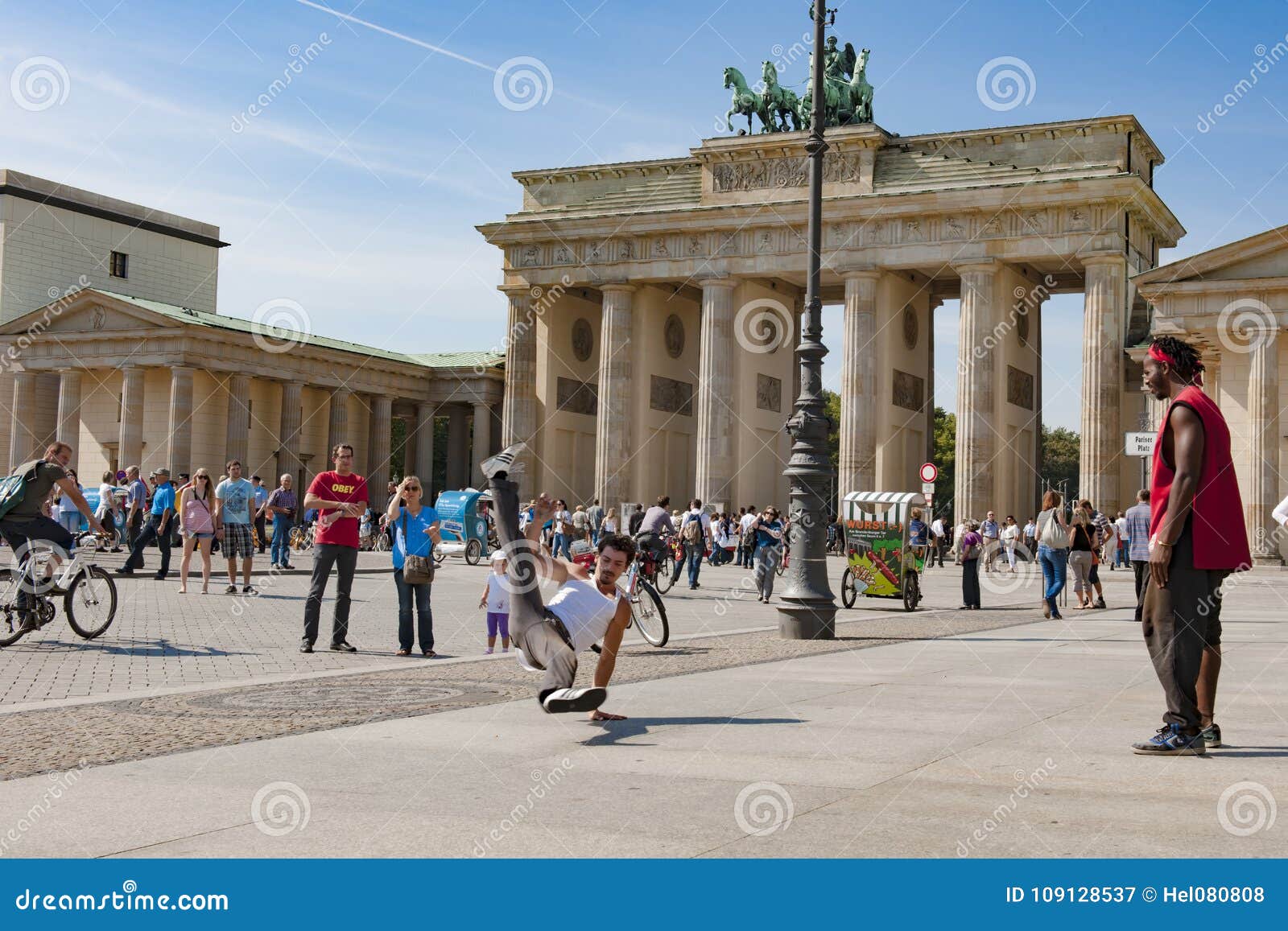 Brandenburg Gate, Break Dancer in Front of Brandenburger Tor, Berlin ...