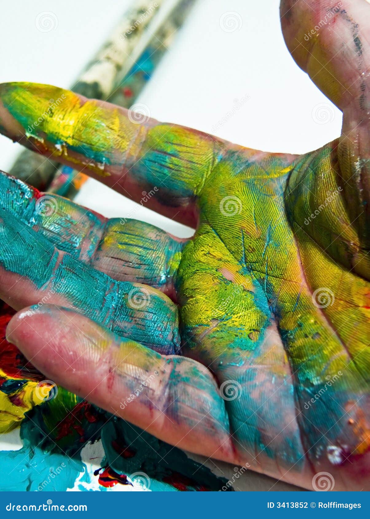 Artists hand stock photo. Image of painter, colours, paintwork - 3413852
