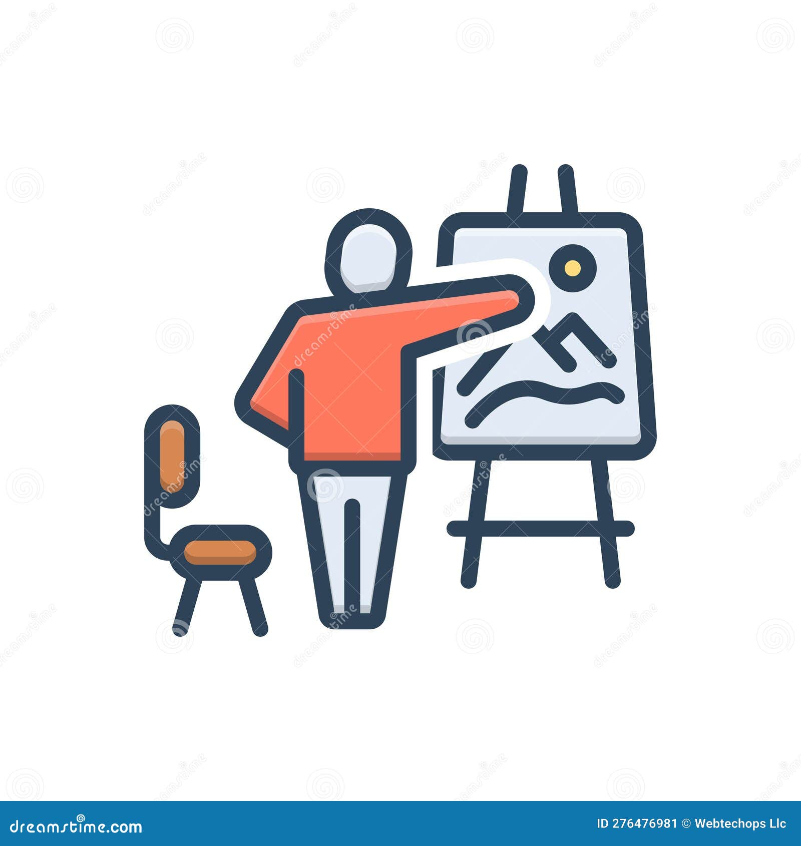 Color Illustration Icon for Artists, Artiste and Painter Stock ...