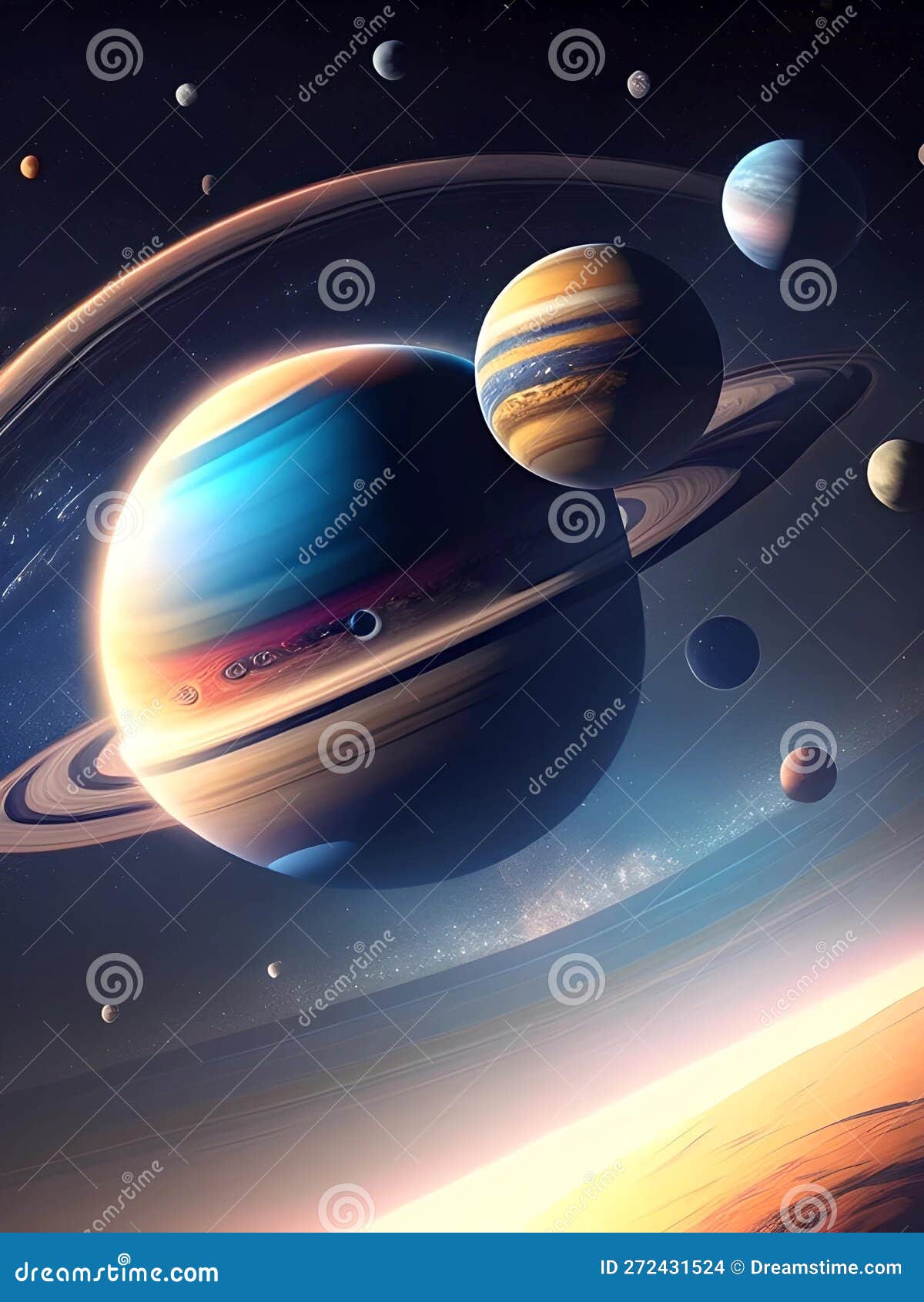 An Artists Impression of Saturn and the Solar System Generated by AI ...
