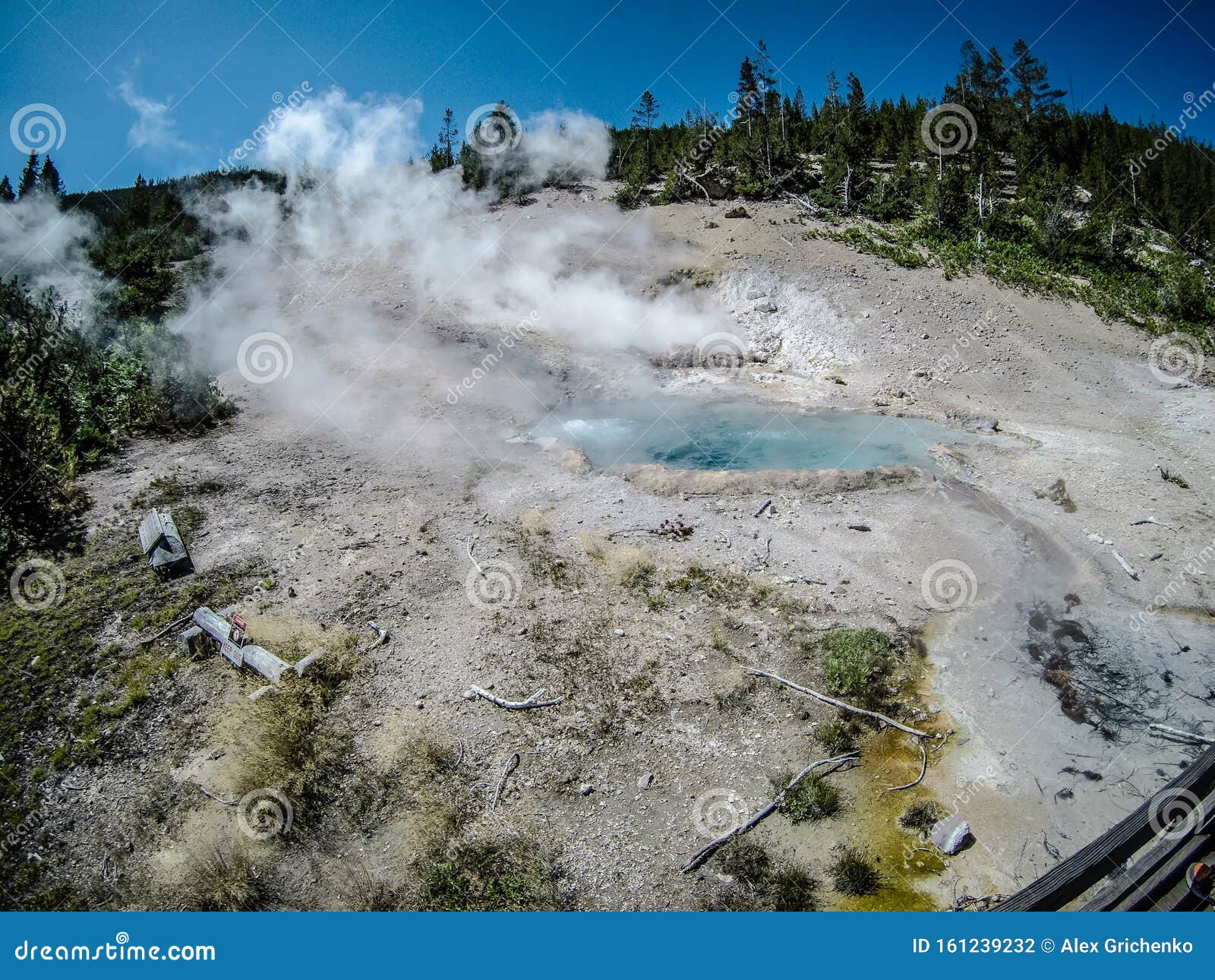 Artists Paint Pots Yellowstone Wyoming Stock Photo - Image of park ...