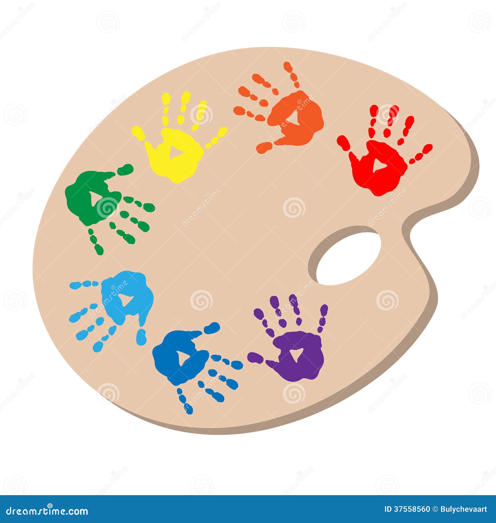 The Artists Palette with Handprints Stock Vector - Illustration of ...