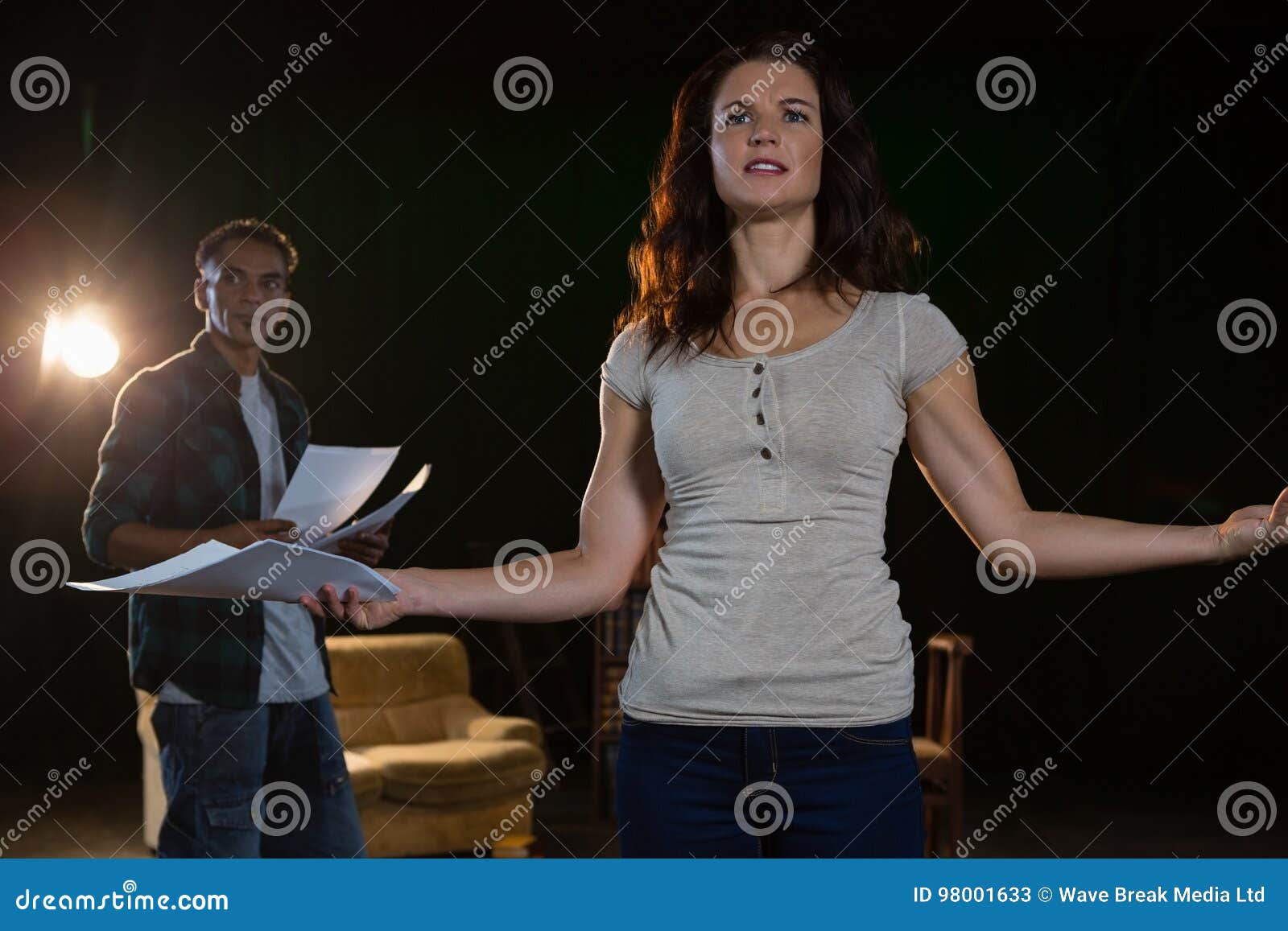 Artists Rehearsing on Stage Stock Image - Image of modern, indoors ...