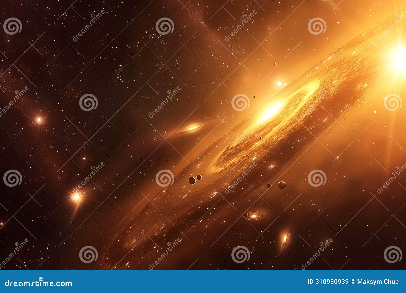 An Artists Rendering of a Distant Star System Stock Image - Image of ...