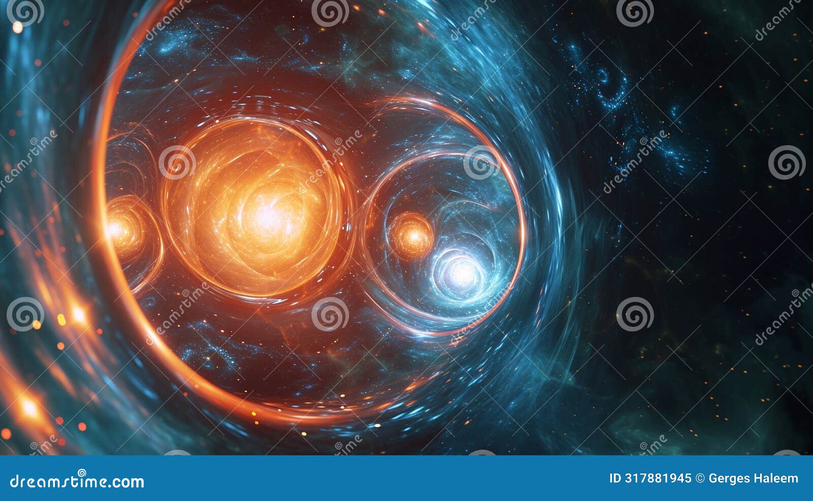 An Artists Rendering of a Planetary System Stock Illustration ...
