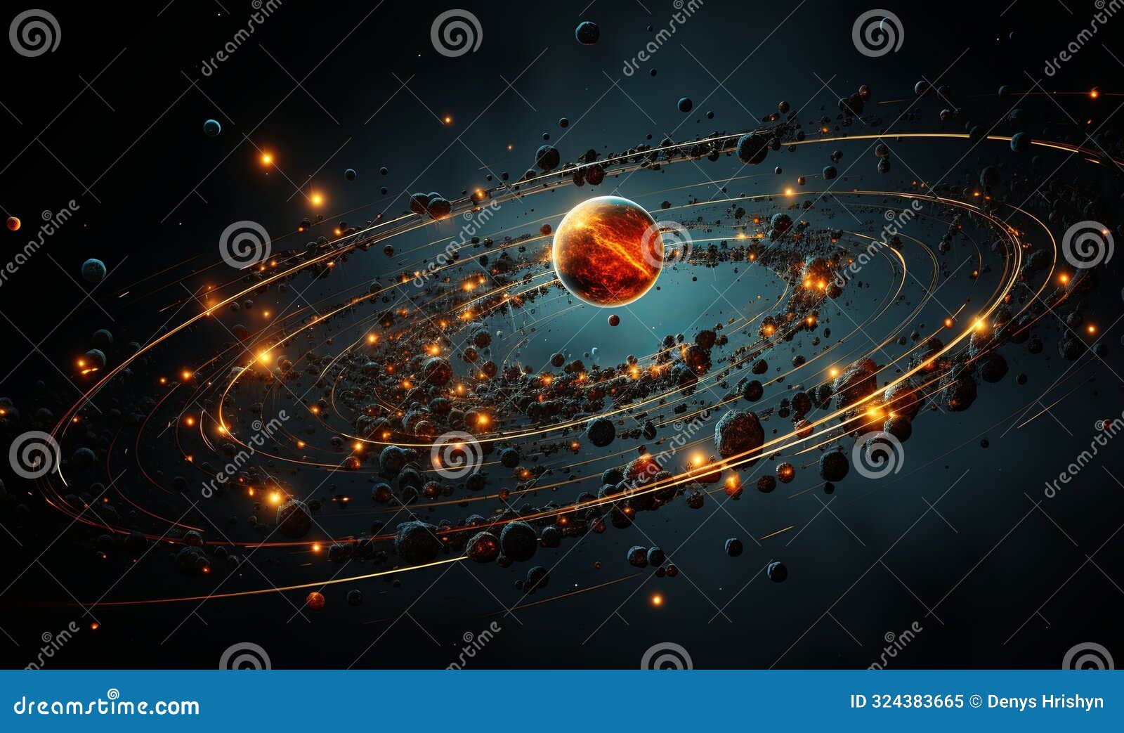 Artists Rendering of the Solar System Stock Image - Image of ceres ...