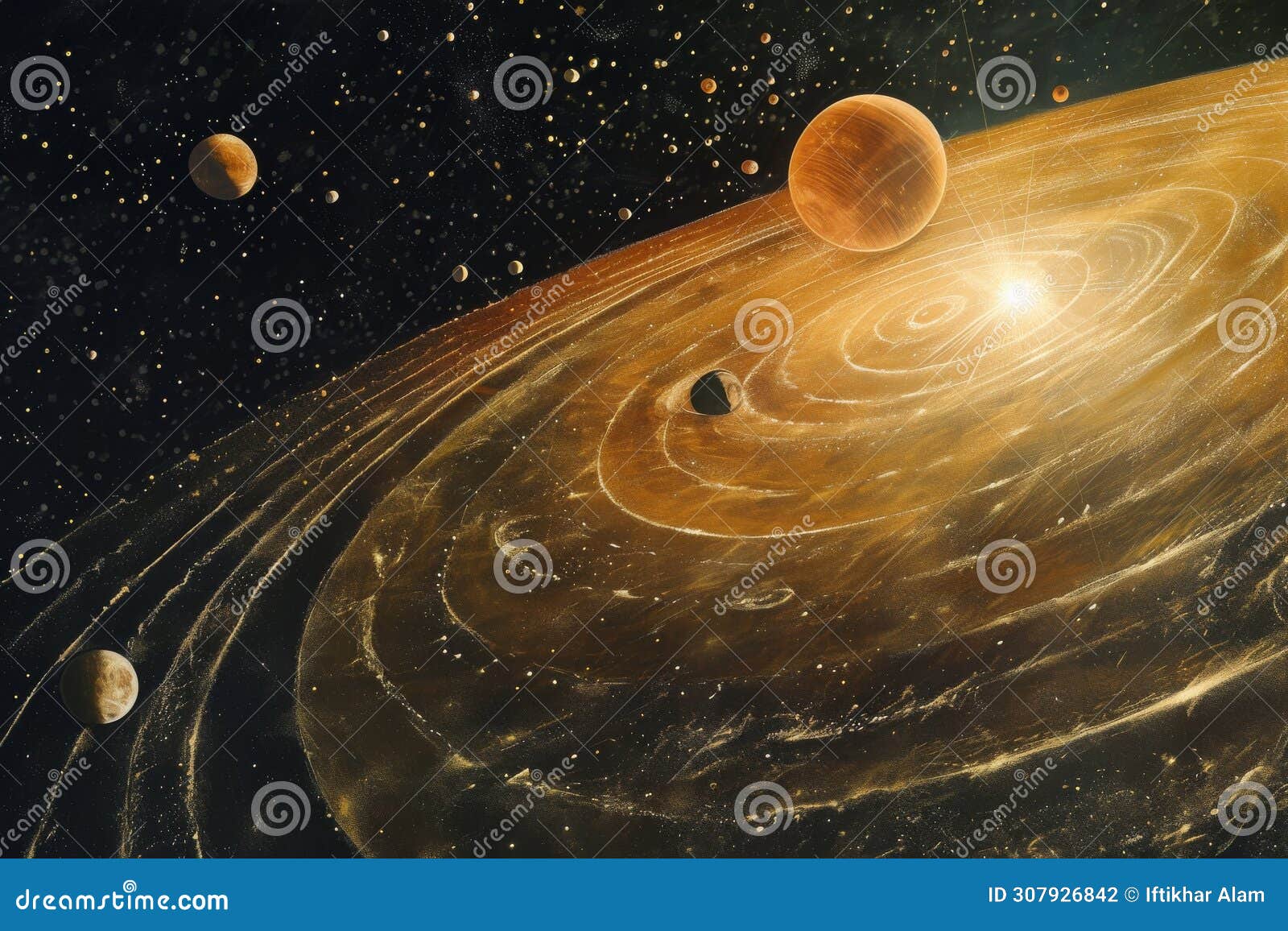An Artists Rendering of the Solar System, Binary Concept Represented by ...