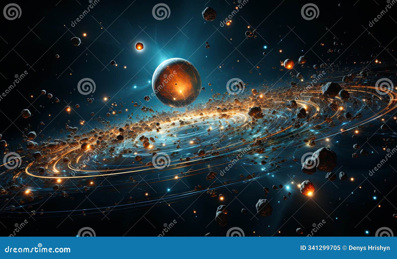 Artists Rendering of the Solar System Stock Image - Image of planet ...