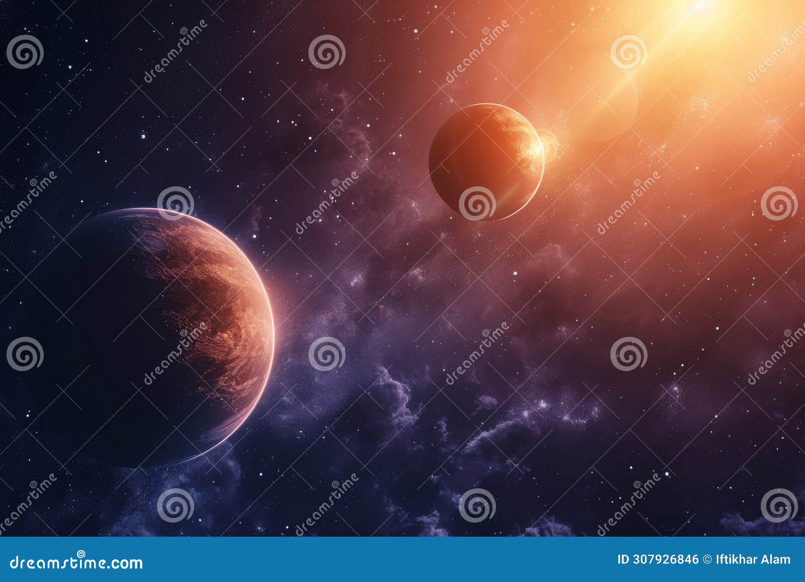 Artists Rendering Of Solar System With Planets In The Background ...