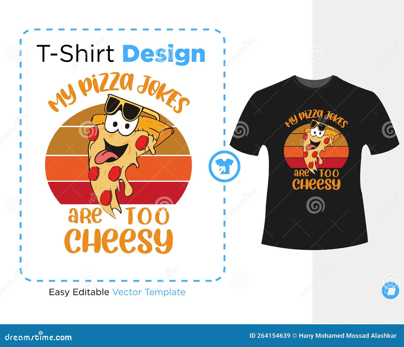 My Pizza Jokes Are Too Cheesy Cartoon Vector | CartoonDealer.com #264154639