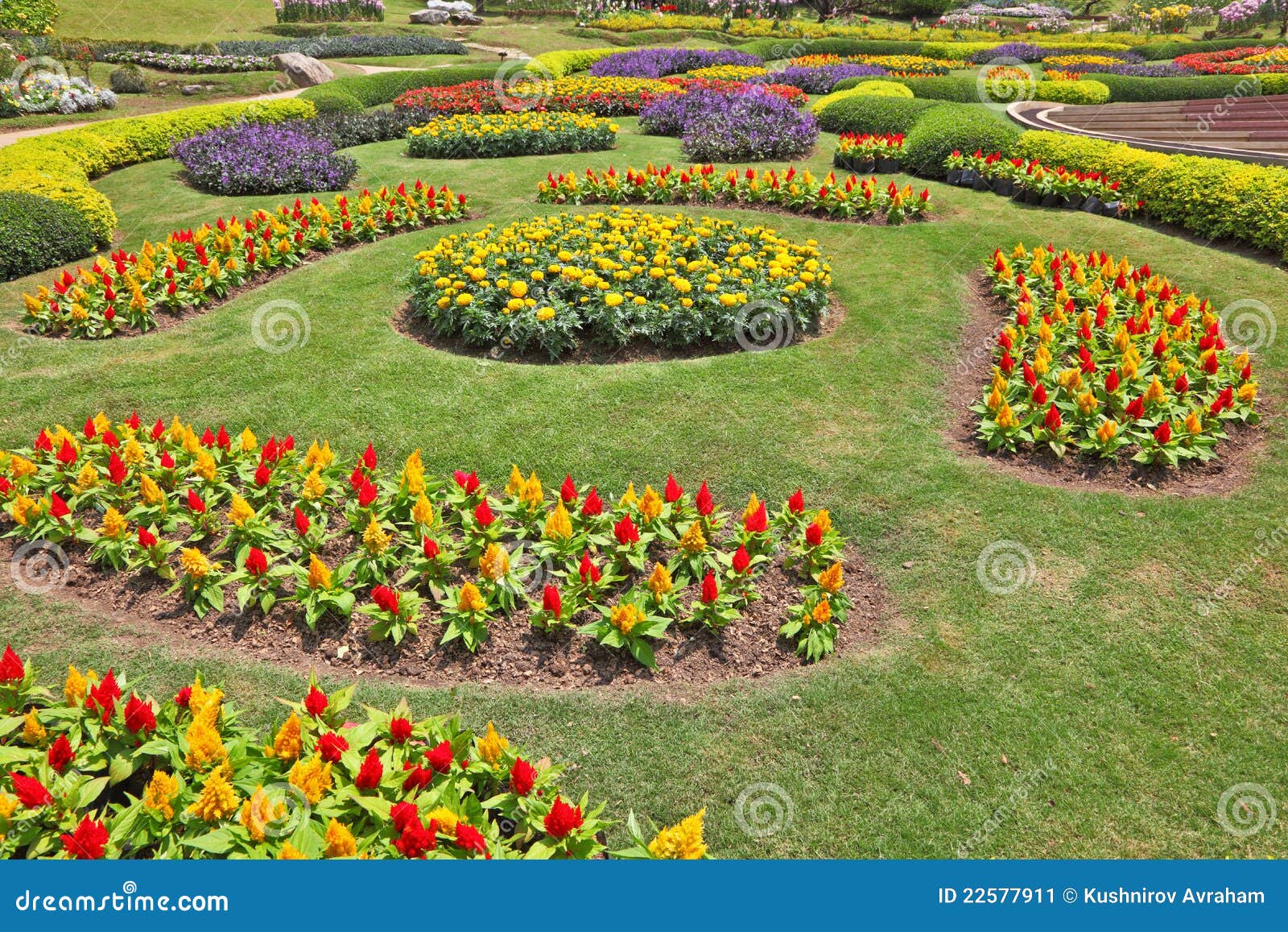 The Artly Decorated Flower Beds Stock Image - Image of flower, outdoors ...