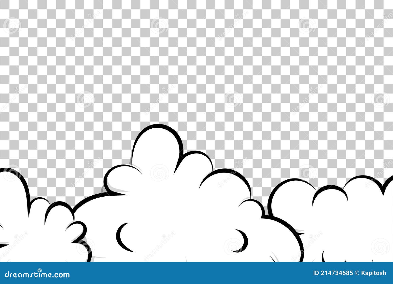 Artoon Puff Cloud Template On Transparent Background Vector ...