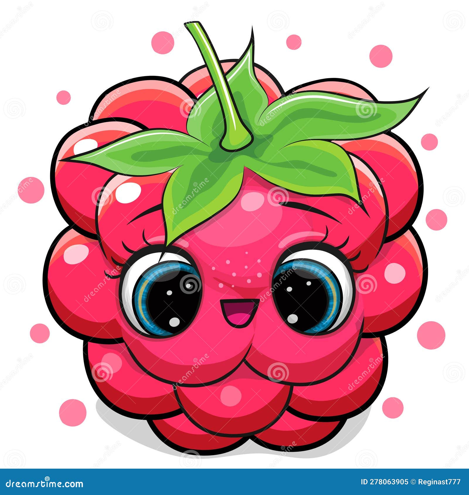 Ð¡artoon Raspberry With Big Eyes Cartoon Vector | CartoonDealer.com ...