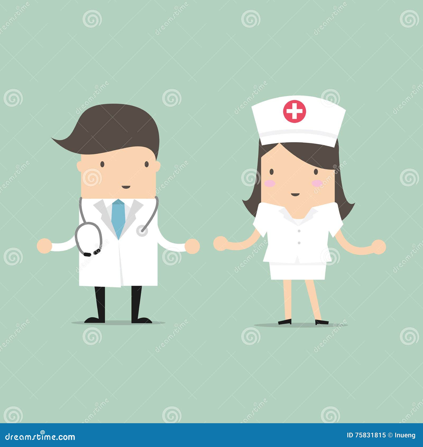 Arts En Verpleegster Het Karaktervector Van Cartoon Vector Illustratie ...