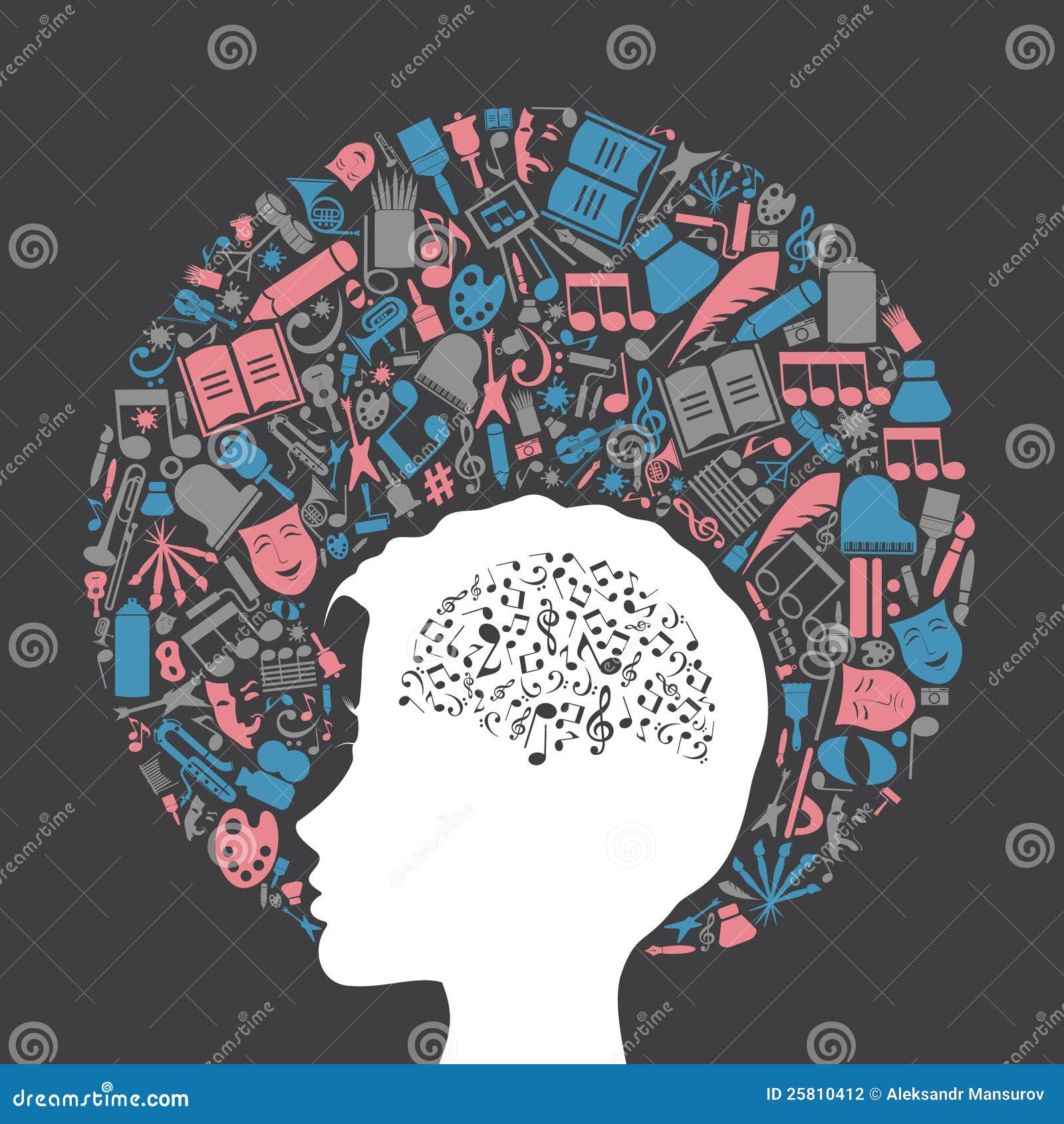 Arts a head2 stock vector. Illustration of decoration - 25810412