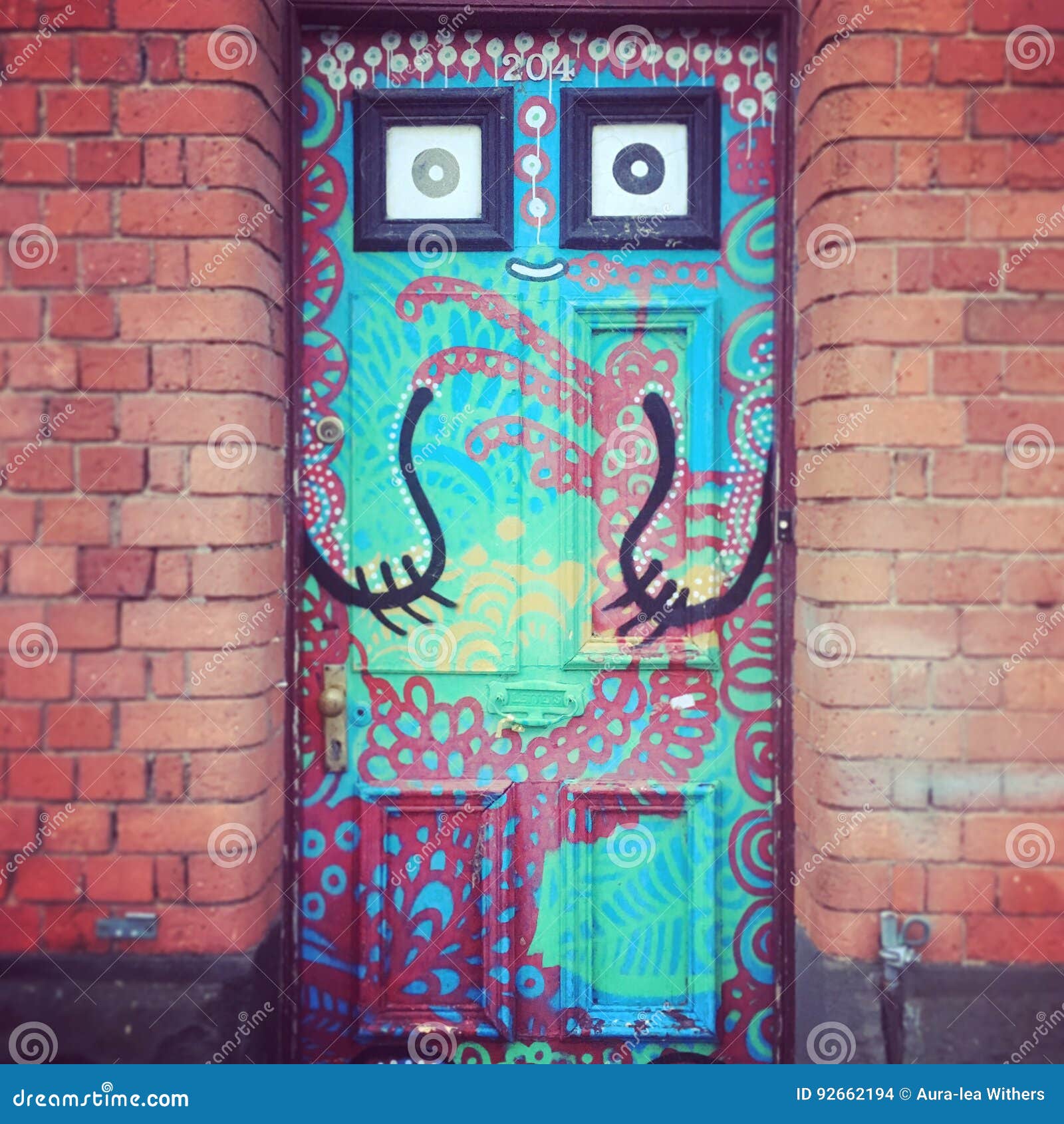 Artsy door. stock photo. Image of creation, wall, artistic - 92662194