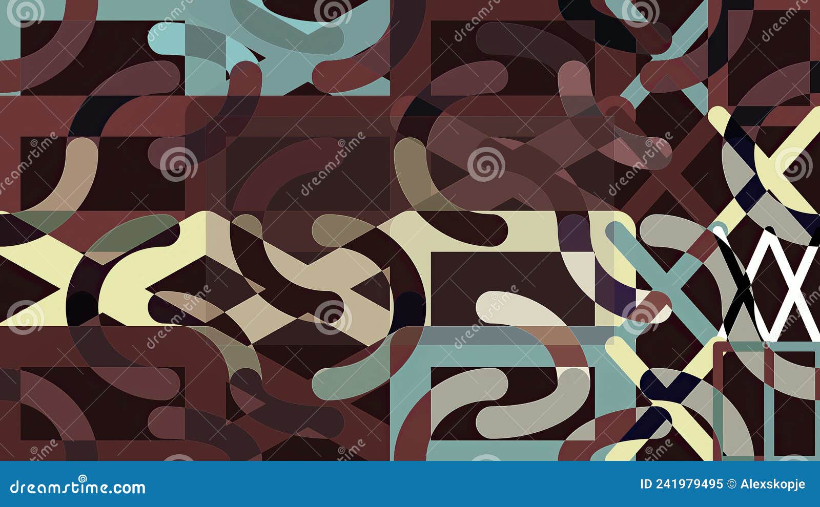 Artwork of Abstract Composition Made with Geometrical Shapes and ...