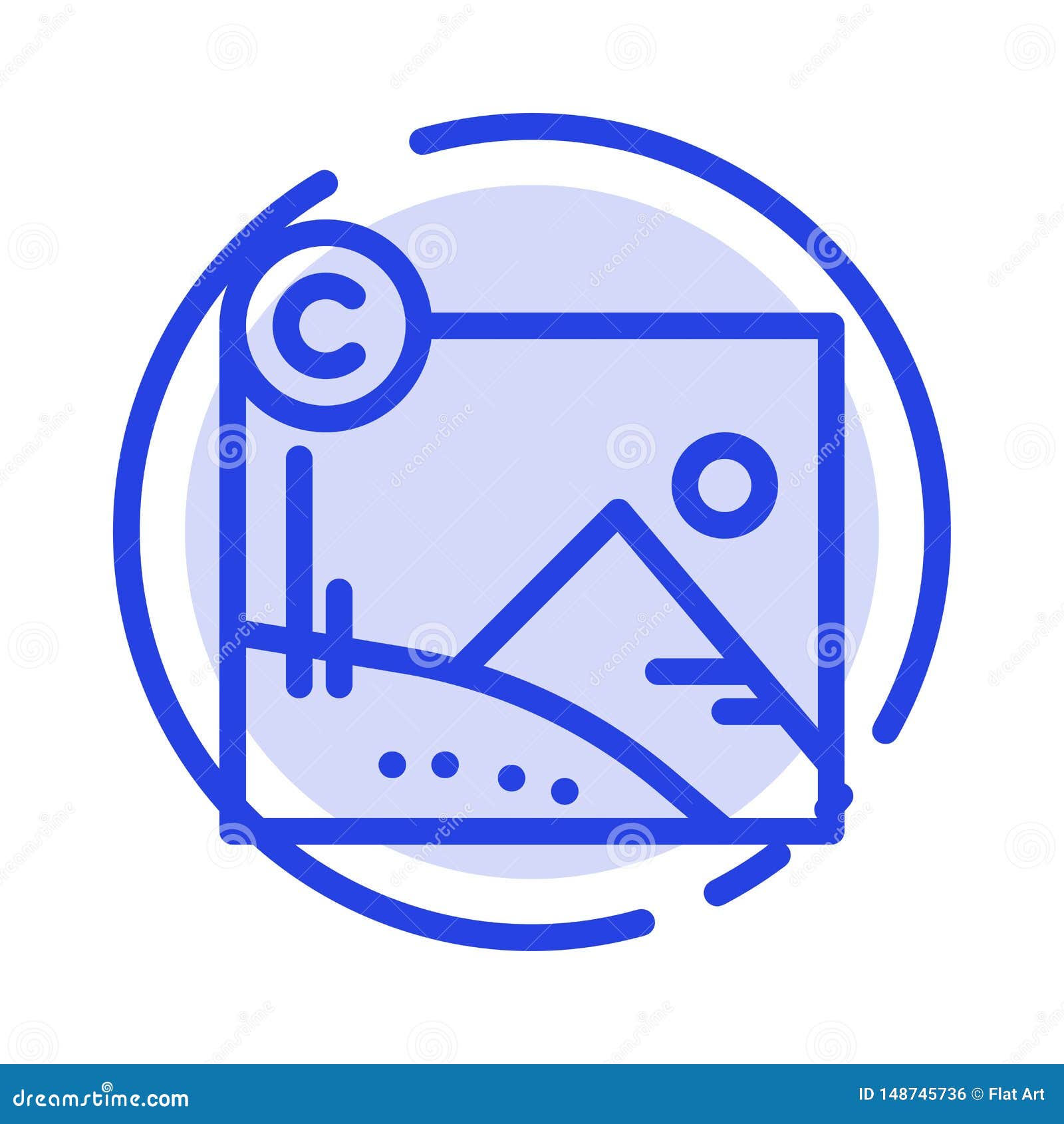 Artwork, Business, Copyright, Copyrighted Blue Dotted Line Line Icon ...
