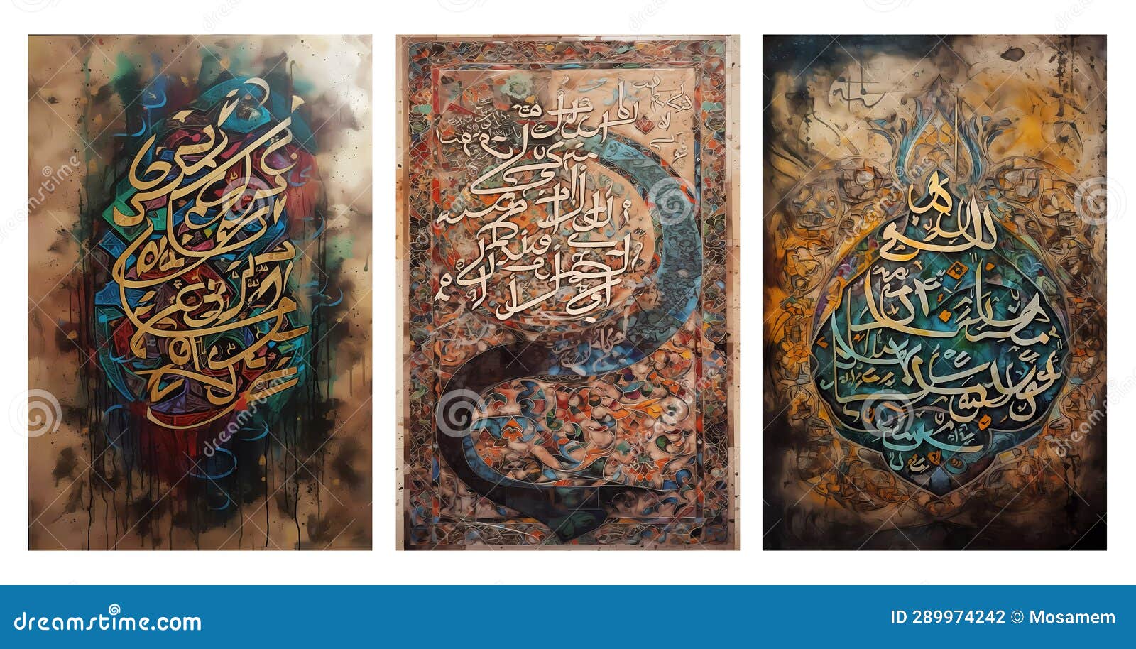 Artwork Canvas Painting Wall Decor. Arabic Letters Manipulation ...