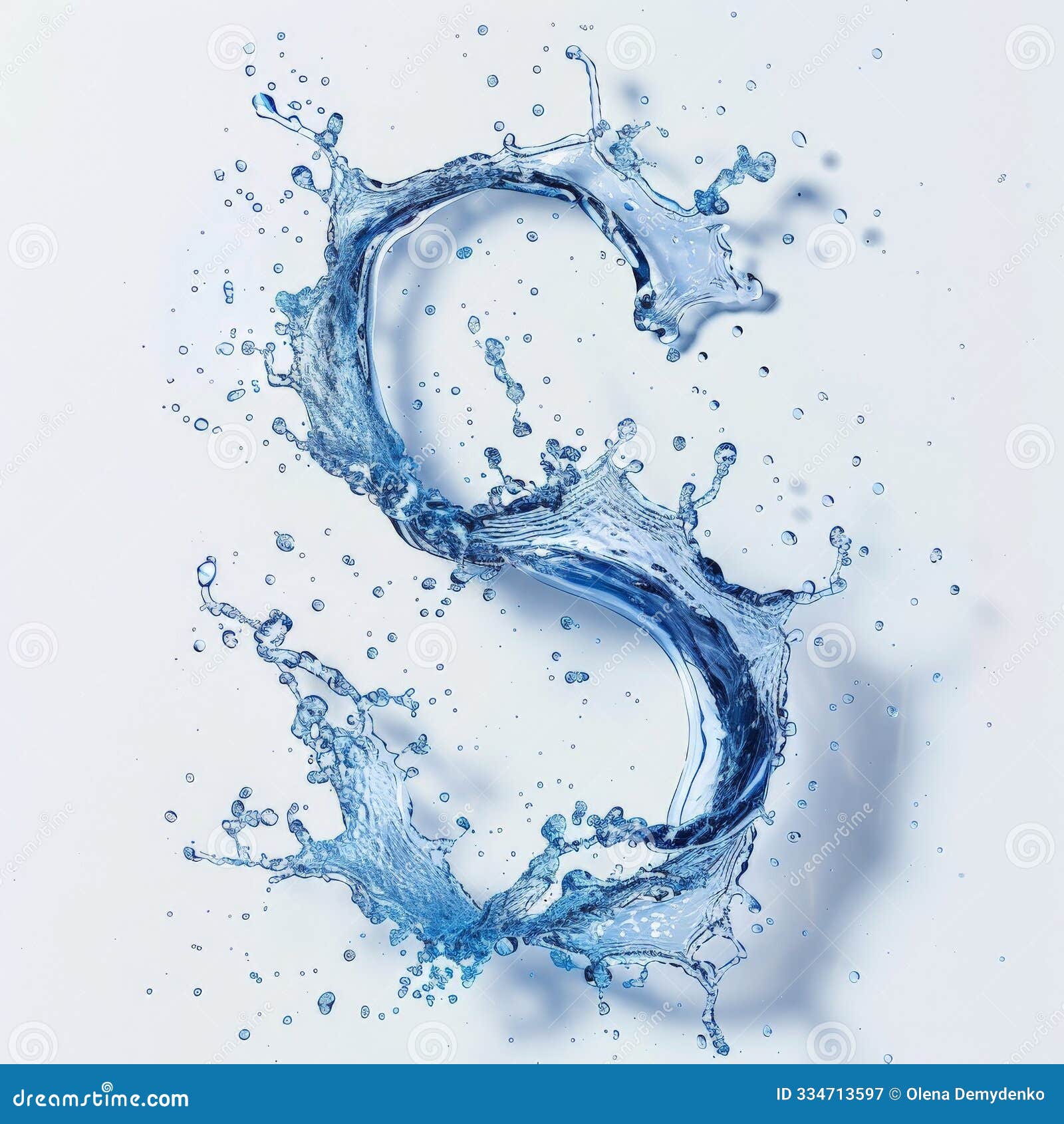 The Artwork Captures a Bright Blue Splash, Artistically Shaped Like the ...