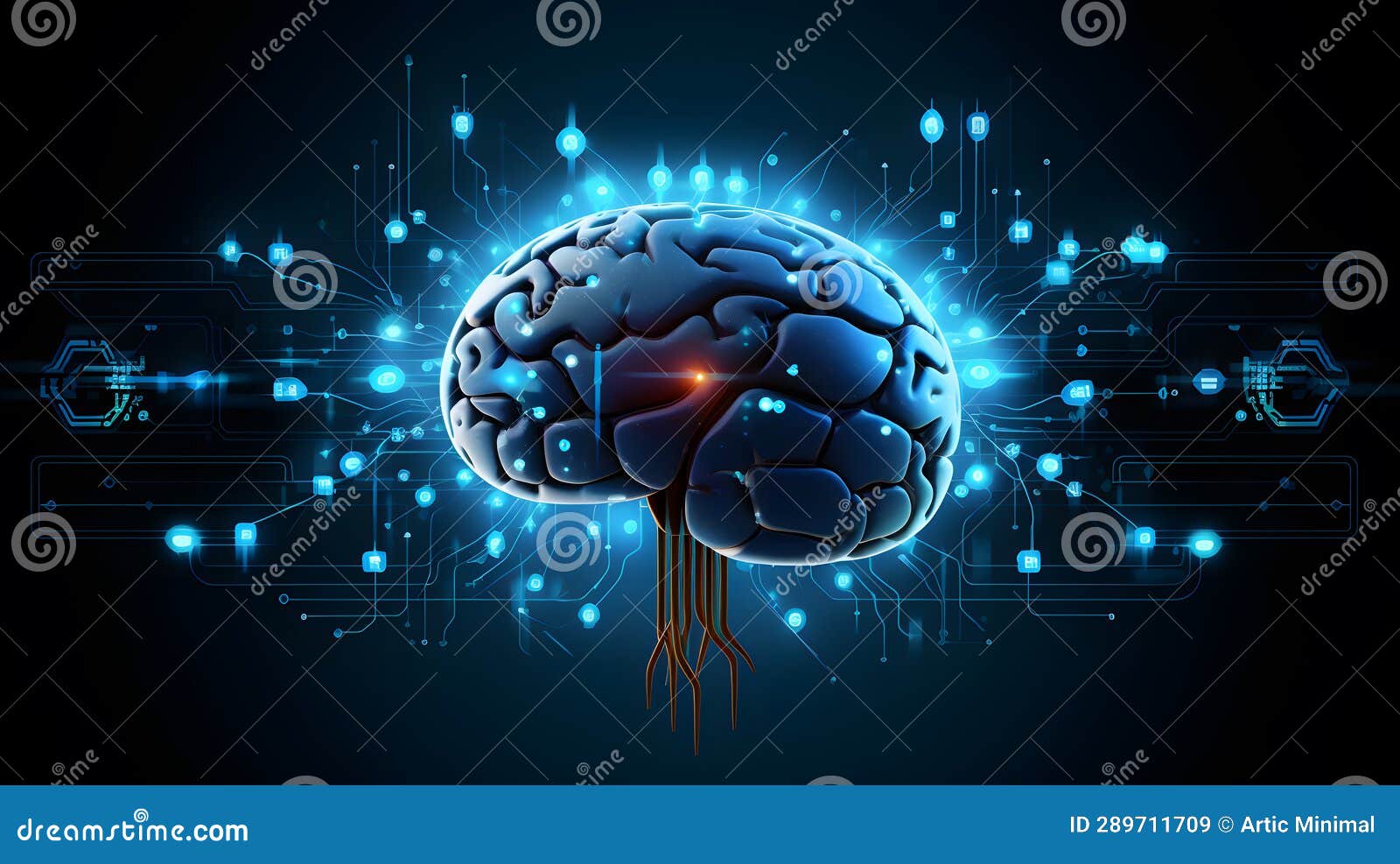 Abstract Brain in the Future Artistic Representation Stock Illustration ...