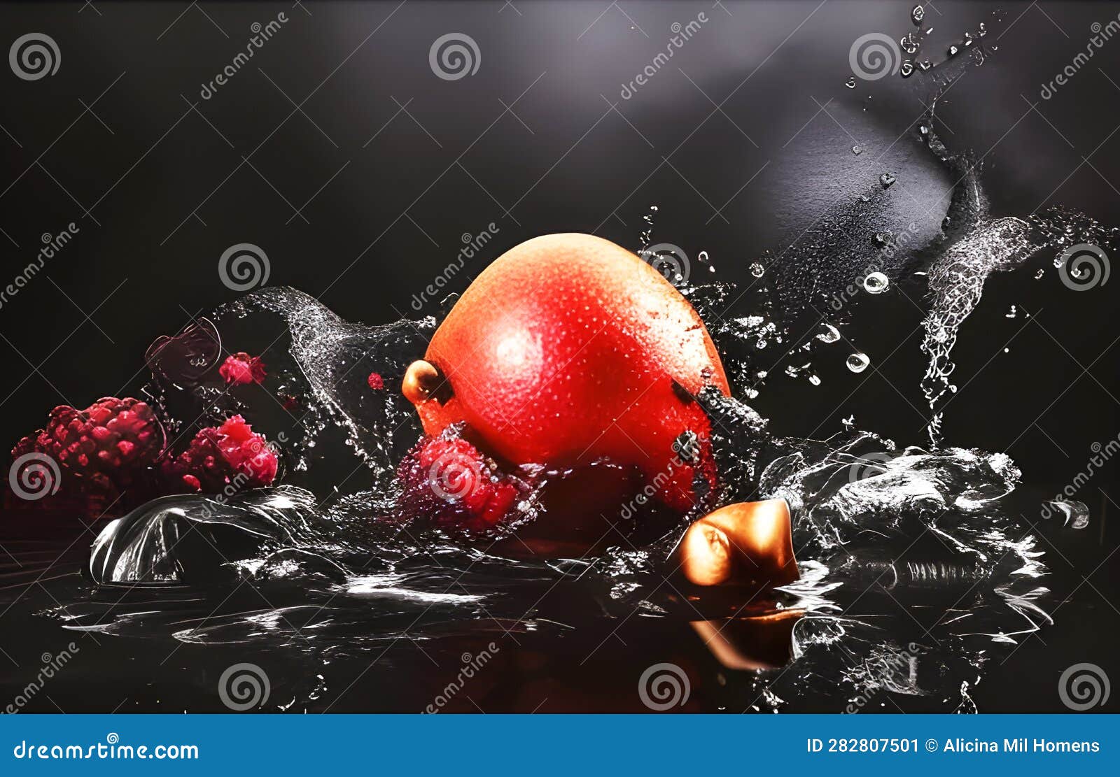 Artwork Created by AI Generator of an Exploding Tomato with Splashes ...